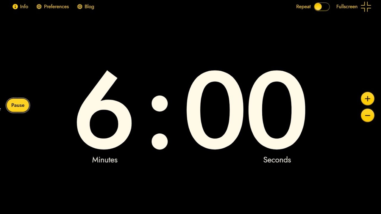 6 Minutes Timer with Alarm | Countdown Timer for Work, Study, and More ...