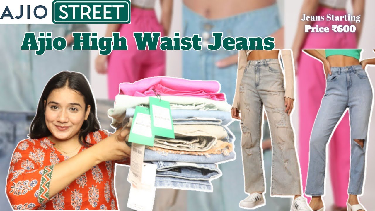 Best Ajio Jeans Haul Starting At Rs.550 || High Waist Jeans, Wide Leg ...