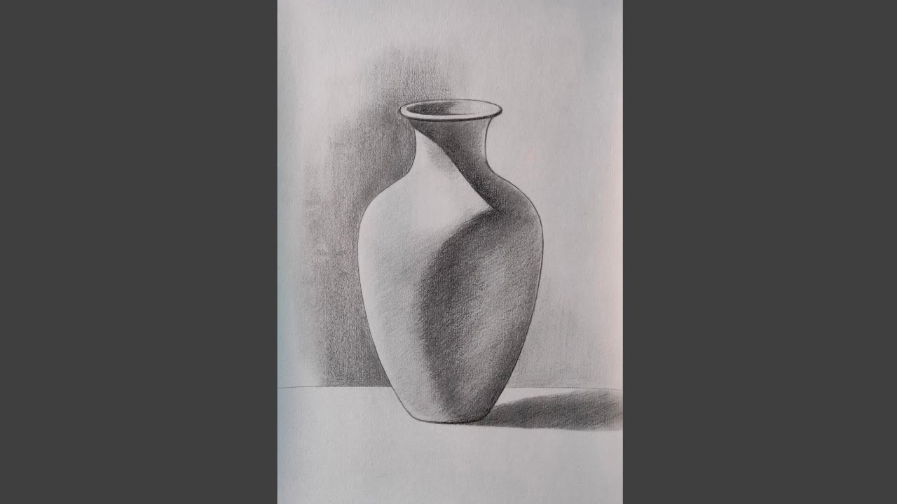 Pot Drawing easy for beginners | Flower Pot Drawing with shading - YouTube