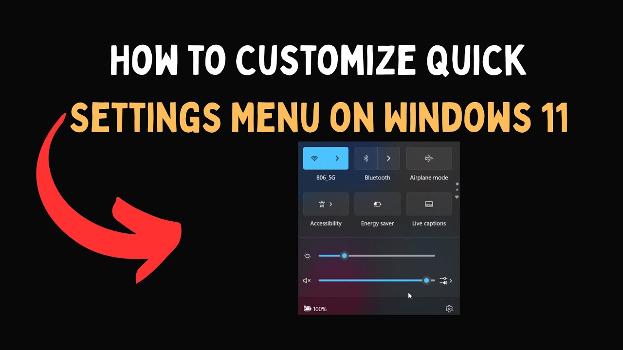 How to Customize Quick Settings Menu on Windows 11 - YouTube