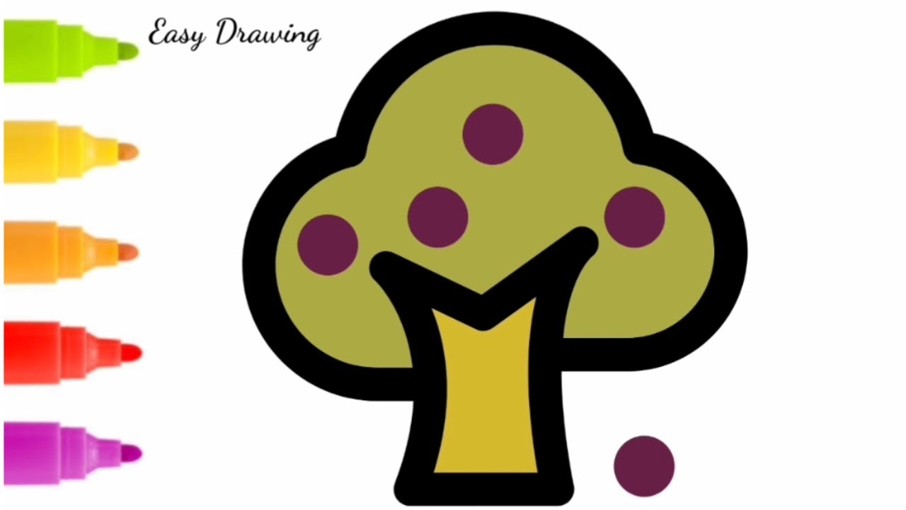 How to draw a fruit tree/Easydrawing/howtodraw/drawing fruit 🌳 - YouTube