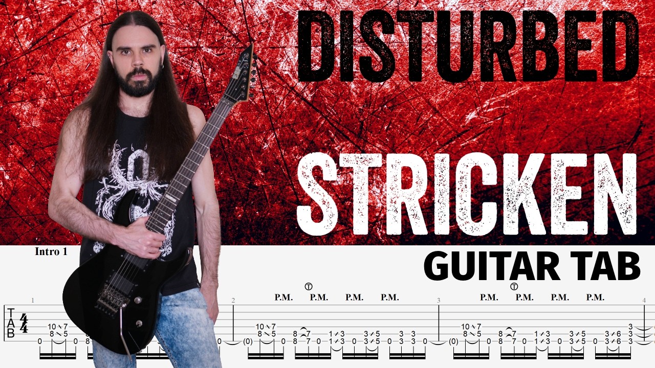 Disturbed - Stricken | Guitar TAB | Guitar Cover | Guitar Lesson - YouTube