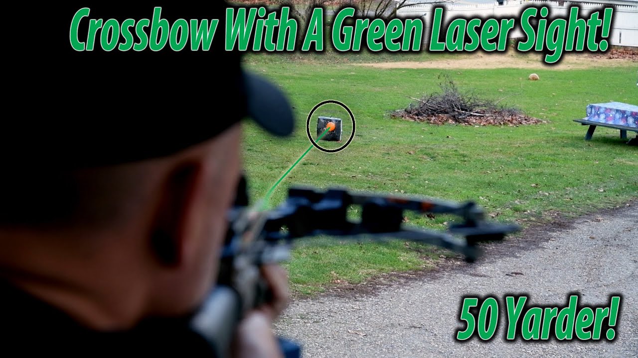 We Put A Green Laser On A Crossbow! Here's What Happened.... - YouTube