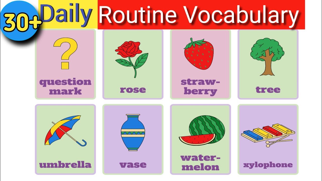 30+ Daily Routine Vocabulary | Vocabulary for kids | Preschool learning ...