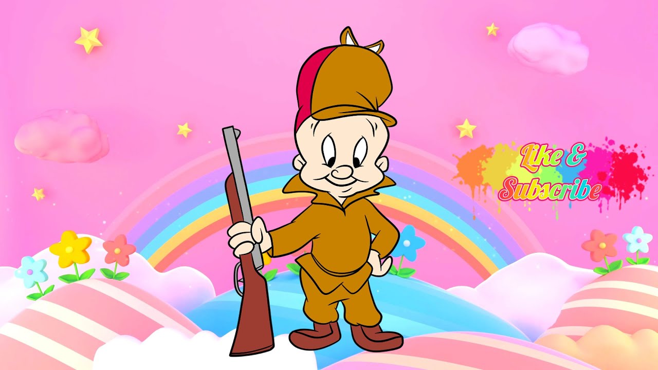 How to Draw Looney Tunes Elmer Fudd drawing and coloring video ...