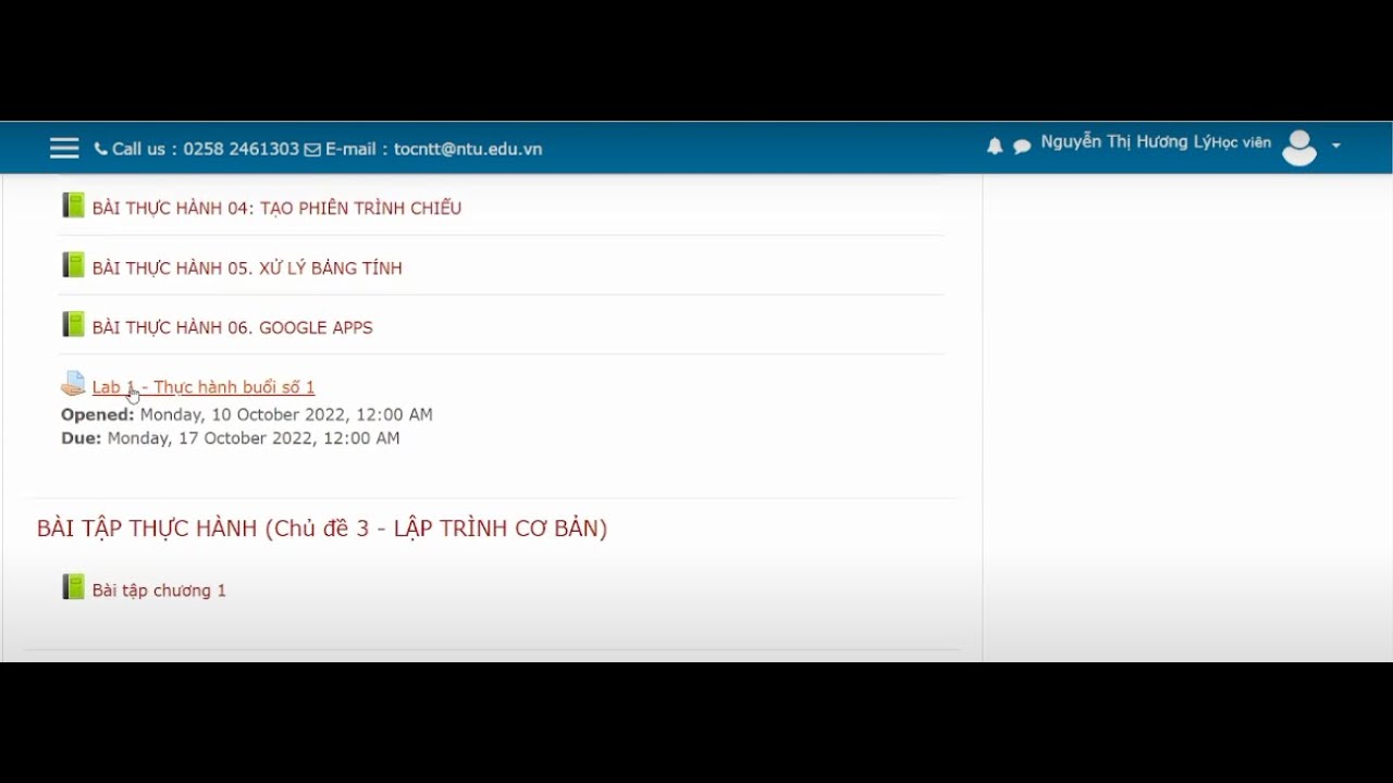 Hướng dẫn nộp bài tập lên trang Elearning NTU bằng Máy tính - YouTube