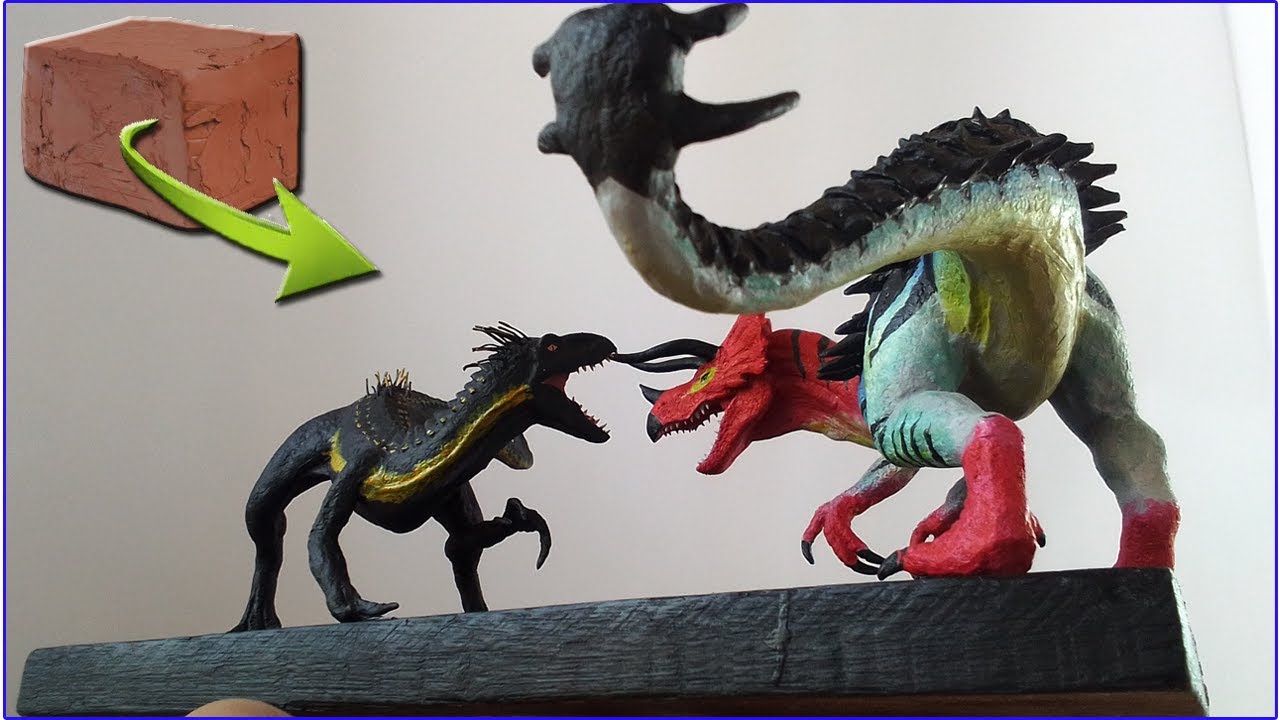 ULTIMASAURUS VS INDORAPTOR WITH CLAY/ARCILLA. - YouTube