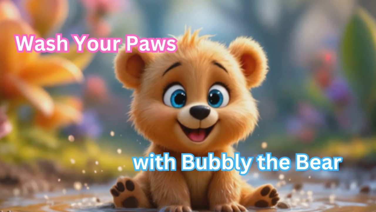 Wash Your Paws with Bubbly the Bear! Great Learning Video for Kids. Learning Healthy Habits for ...