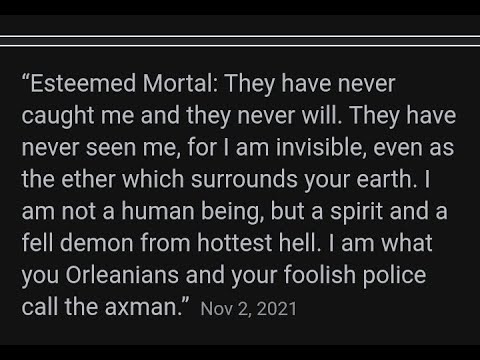 The Axeman of New Orleans Pt. 4 : The Letter (Reupload) - YouTube