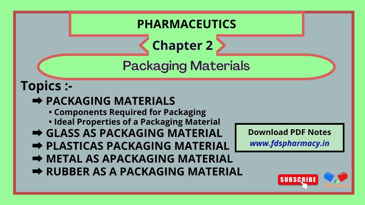 Packaging Materials | CH-2 | Pharmaceutics | D.Pharma 1st Year PDF ...