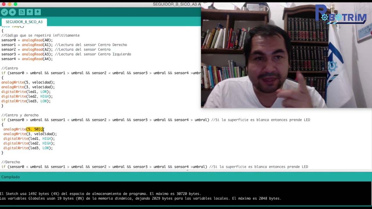 Programa del seguidor de línea básico con Arduino Nano - YouTube