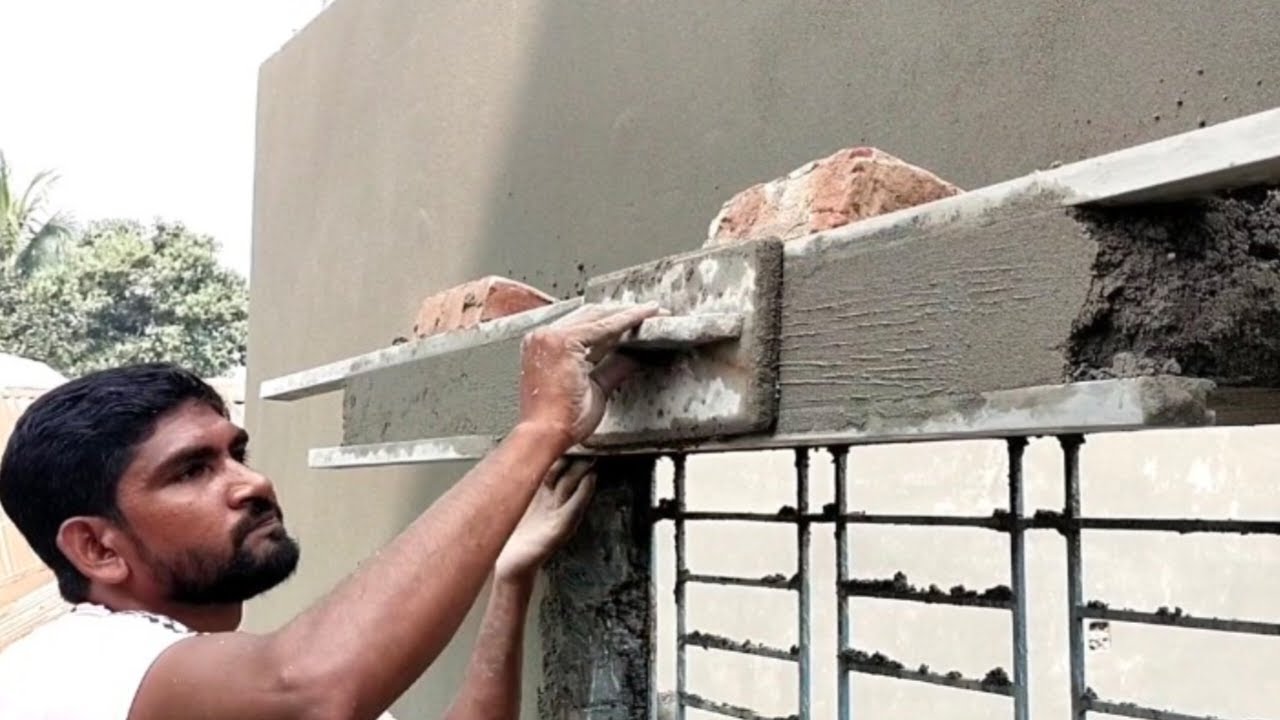 Plastering Techniques of Loft _ 2BHK Front Wall Sunshade Perfect ...