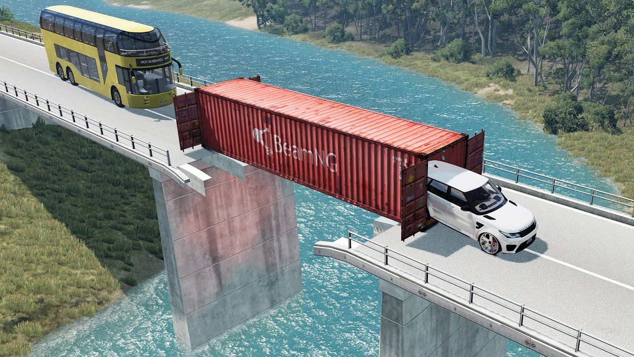 Cars vs Broken Bridges ️ BeamNG Drive - YouTube