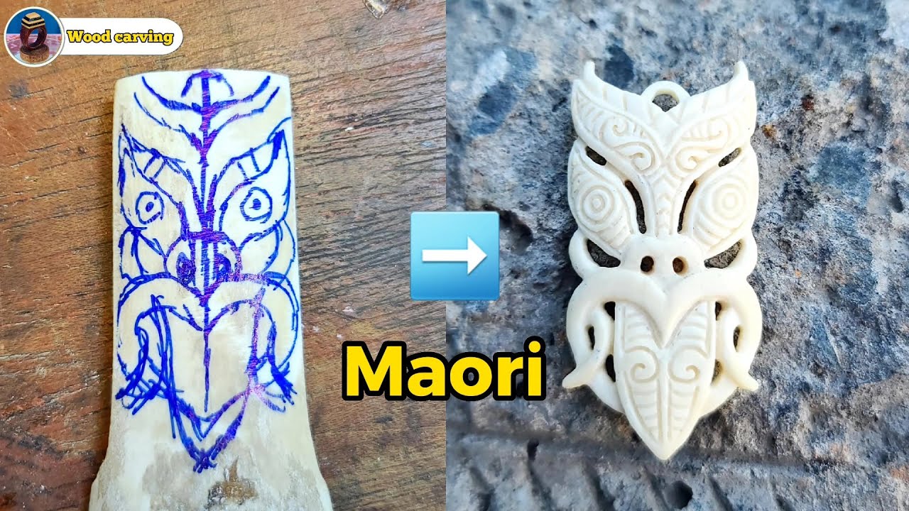 Maori necklace bone carving.#woodcarving #necklace #carving #Maori # ...
