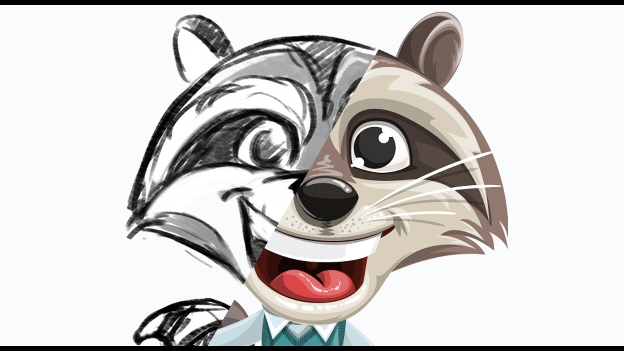 Raccoon Cartoon Character - Mr. Coon || GraphicMama.com - YouTube