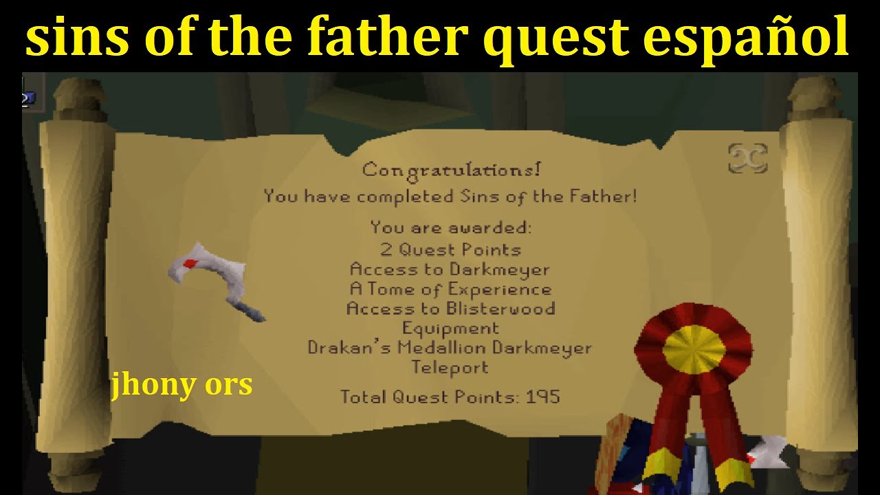 OSRS sins of the father quest español 2024 - YouTube