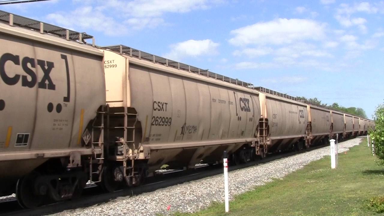 CSX 657 leads a SB grain train through Cowan TN 04-25-16 - YouTube