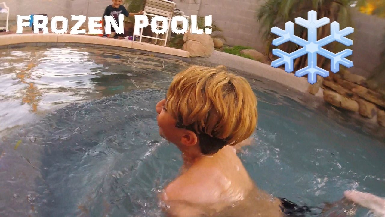 DOING CRAZY DARES!! (SWIMMING IN FROZEN POOL) - YouTube