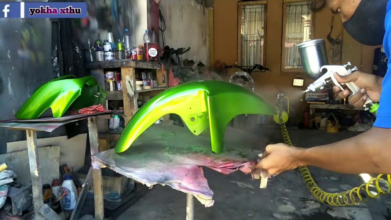 Pengecetan hijau ninja 2 tak. Cat lime green produk penta super gloss ...