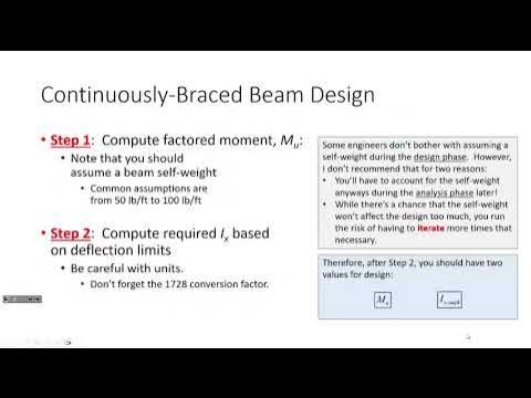 CE 414 Lecture 33: Designing Beams with Continuous Lateral Support ...