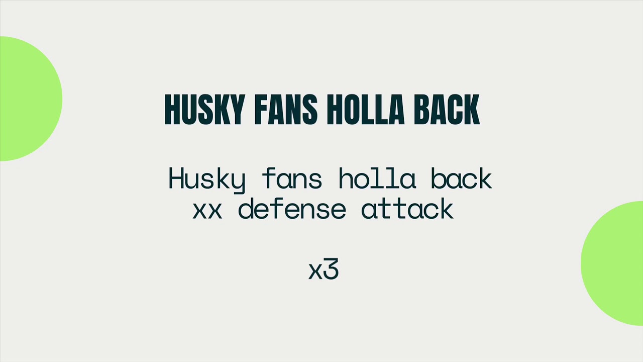 Husky fans holla back💚🤍 - YouTube