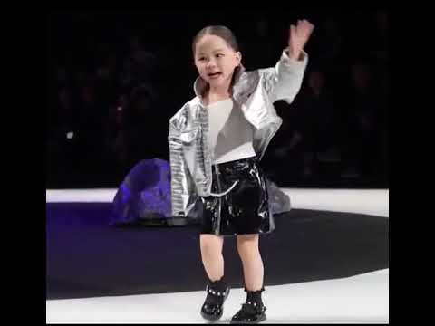 Amazing Fashion Show Model Children. Little girl