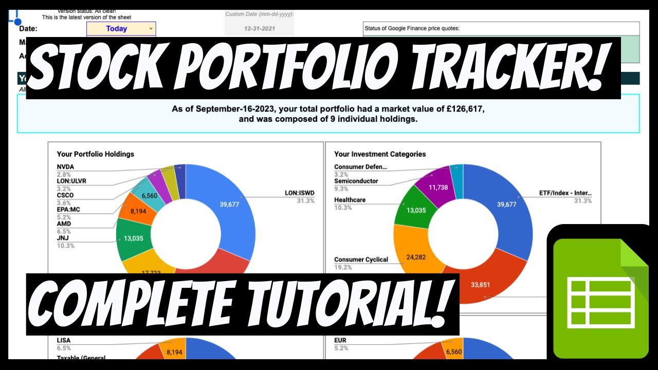 Stock Portfolio Tracker on Google Sheets! Step by Step! - YouTube