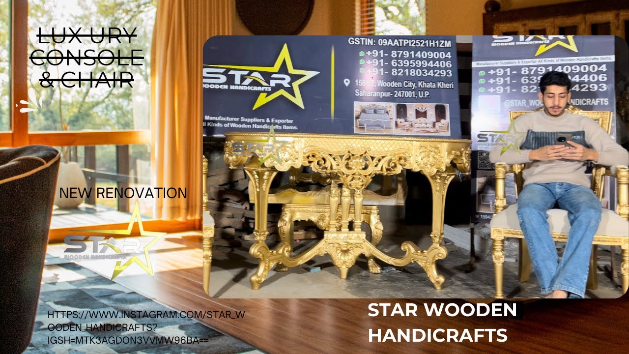 LUXURY CONSOLE AND CHAIRS BY STAR WOODEN HANDICRAFTS🪑🪵🎨 - YouTube