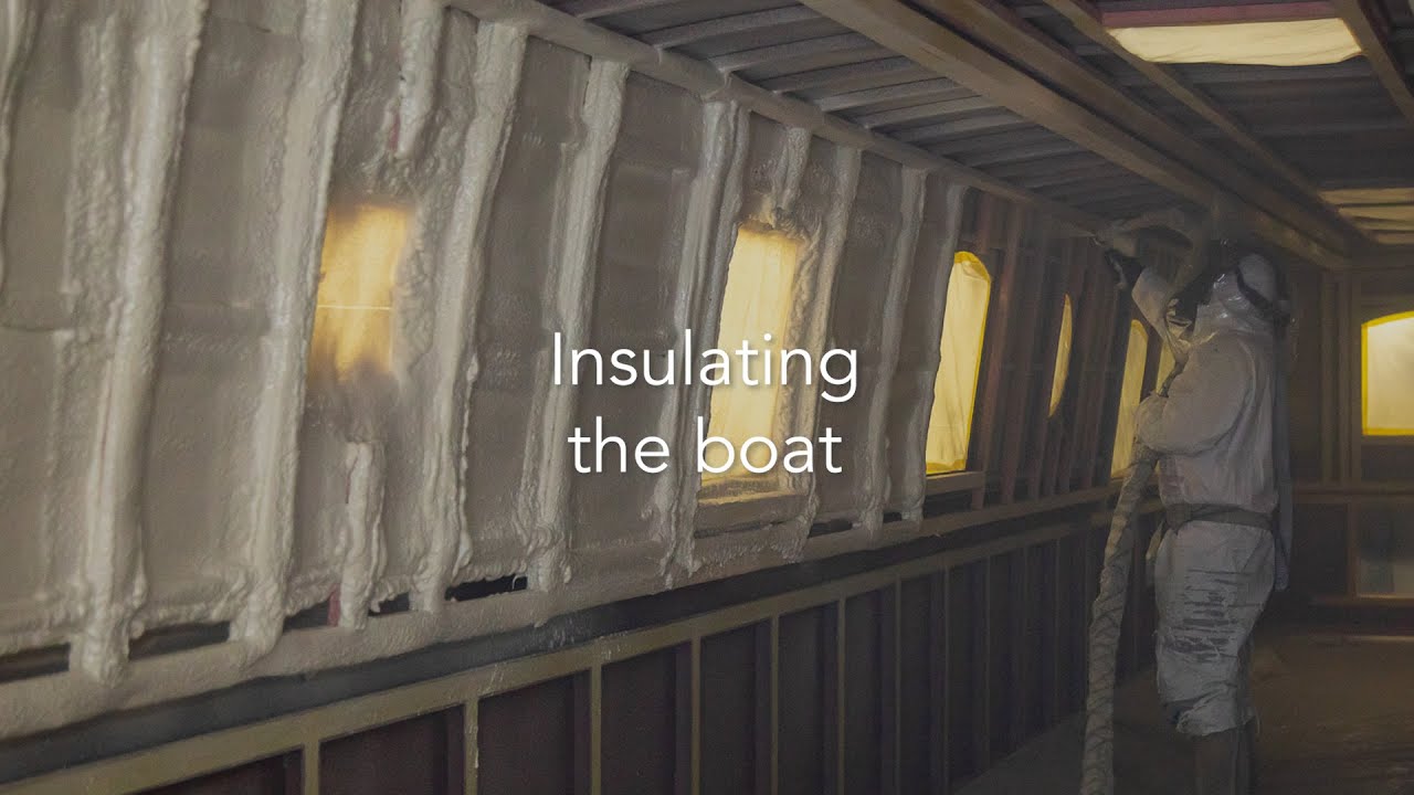 How We Build Our Canal Boats - step 5 | Insulating the boat - YouTube