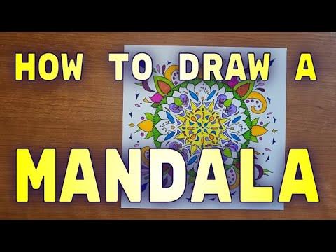 How to draw a MANDALA - mindful meditative drawing activity - YouTube