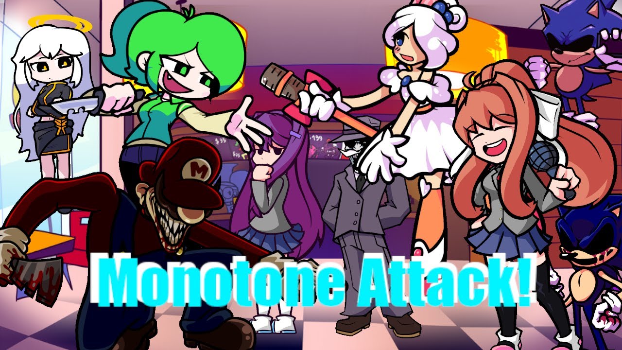 Monotone Attack, but My favorite characters sings it! (FNF Impostor v4) - YouTube