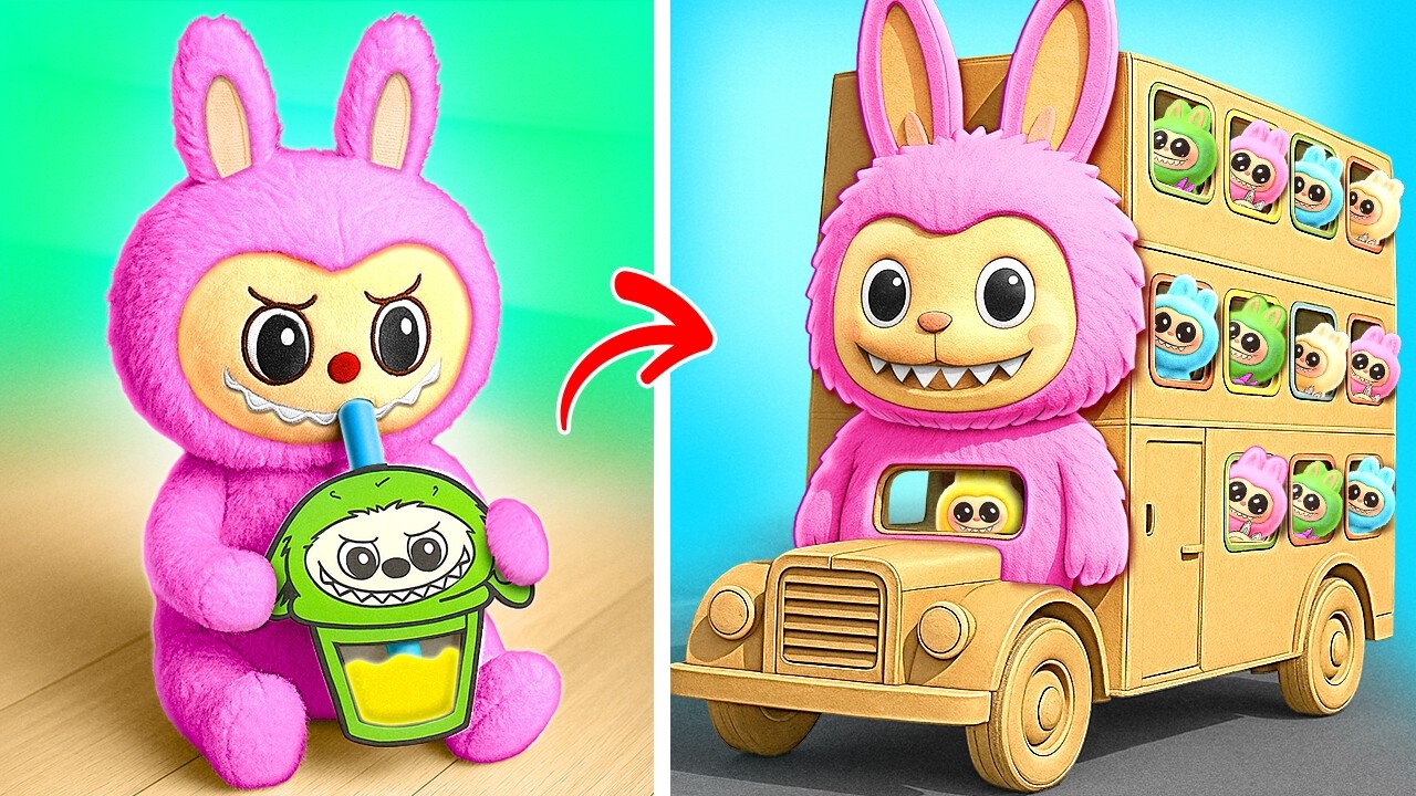 I Found Labubu! *Cool Cardboard DIY And Mini House* - YouTube