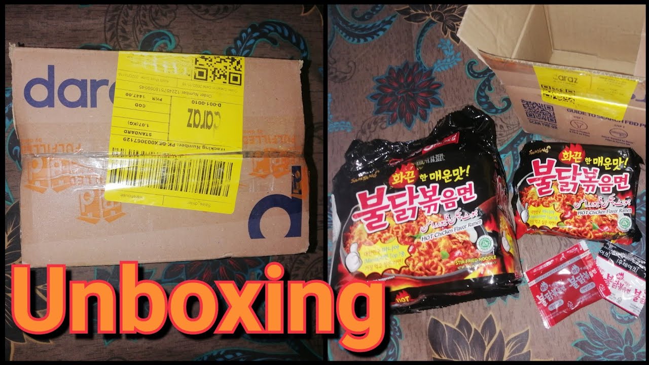 Unboxing Samyang Instant Korean Noodles | Hot Chicken Flavor Ramen | 2x ...
