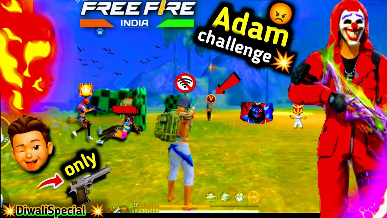 Adam challenge 💥 God Level gameplay video's on free fire India 2023 🤯 ...