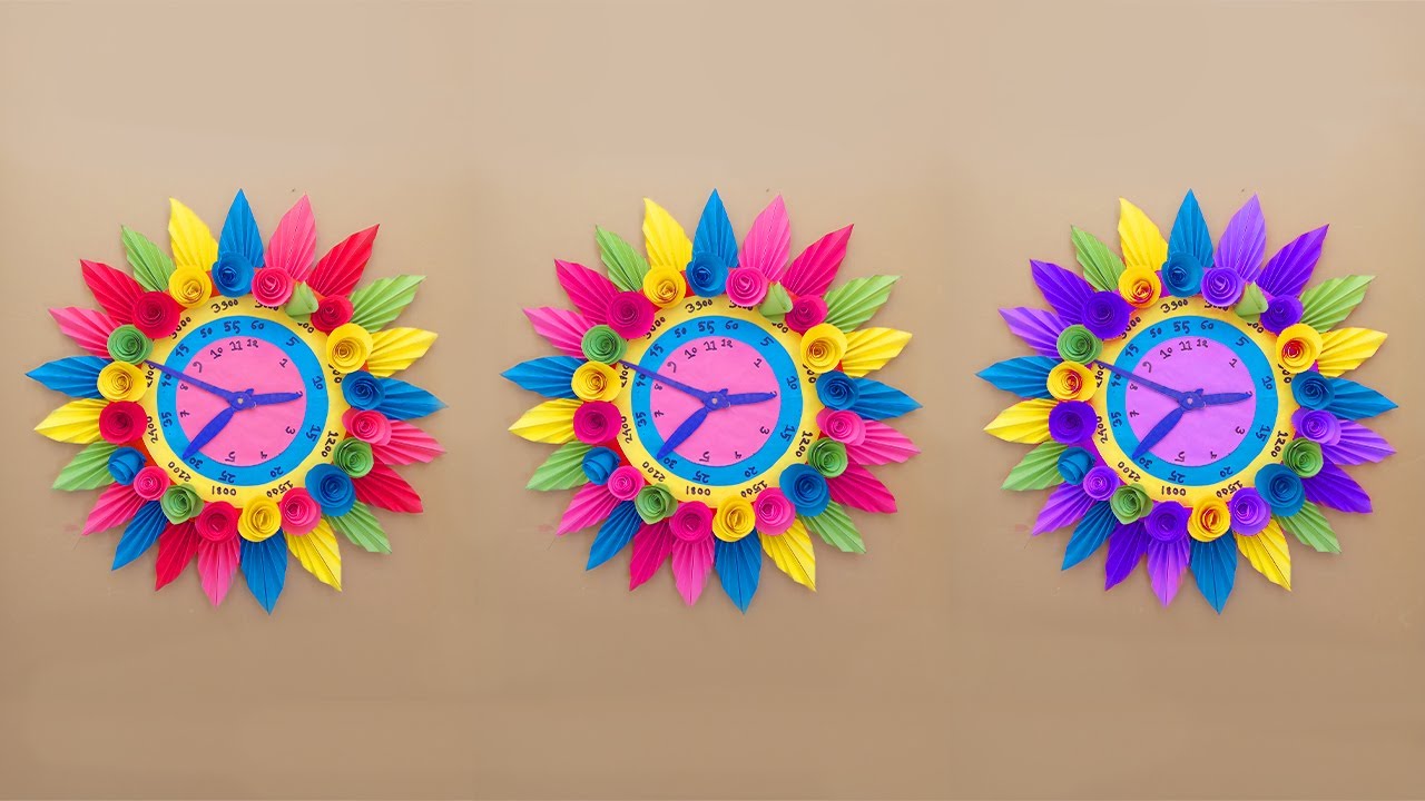 Clock Making using Paper | Wall Clock Making using Paper | School ...