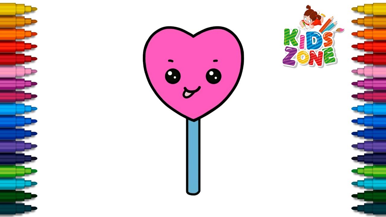 How to Draw A Lollipop - Lollipop drawing - Easy Kids Drawings - Easy ...