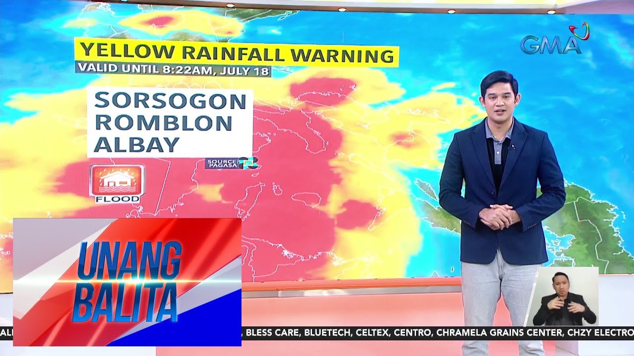 Yellow rainfall warning, itinaas sa ilang bahagi ng Bicol Region - Weather update... | Unang ...