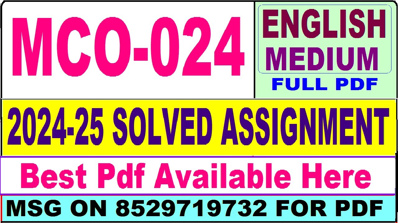 MCO 024 solved assignment 2024-25 || mco 024 solved assignment 2025 in English || ignou mco24 ...