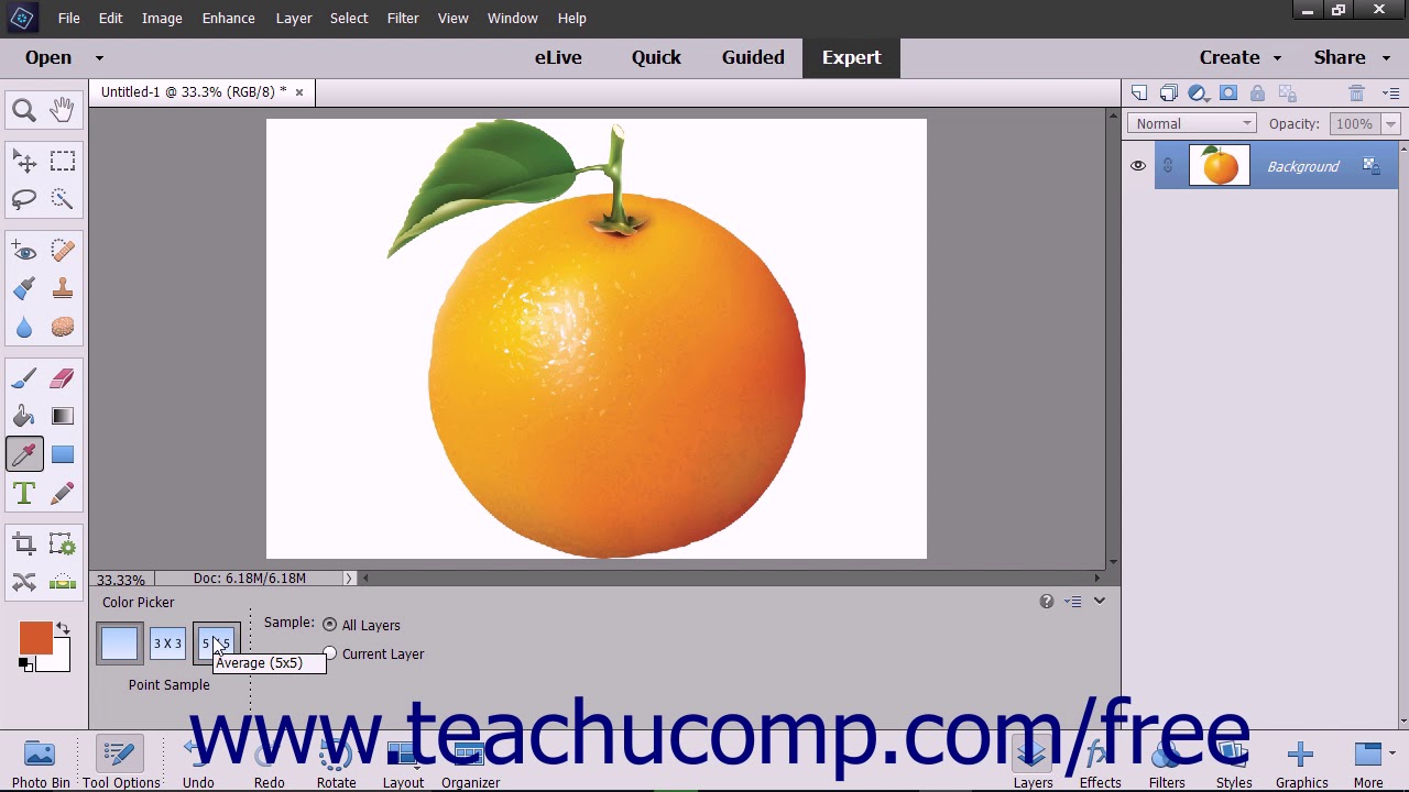 Photoshop Elements 2018 Tutorial Selecting Colors with the Color Picker ...