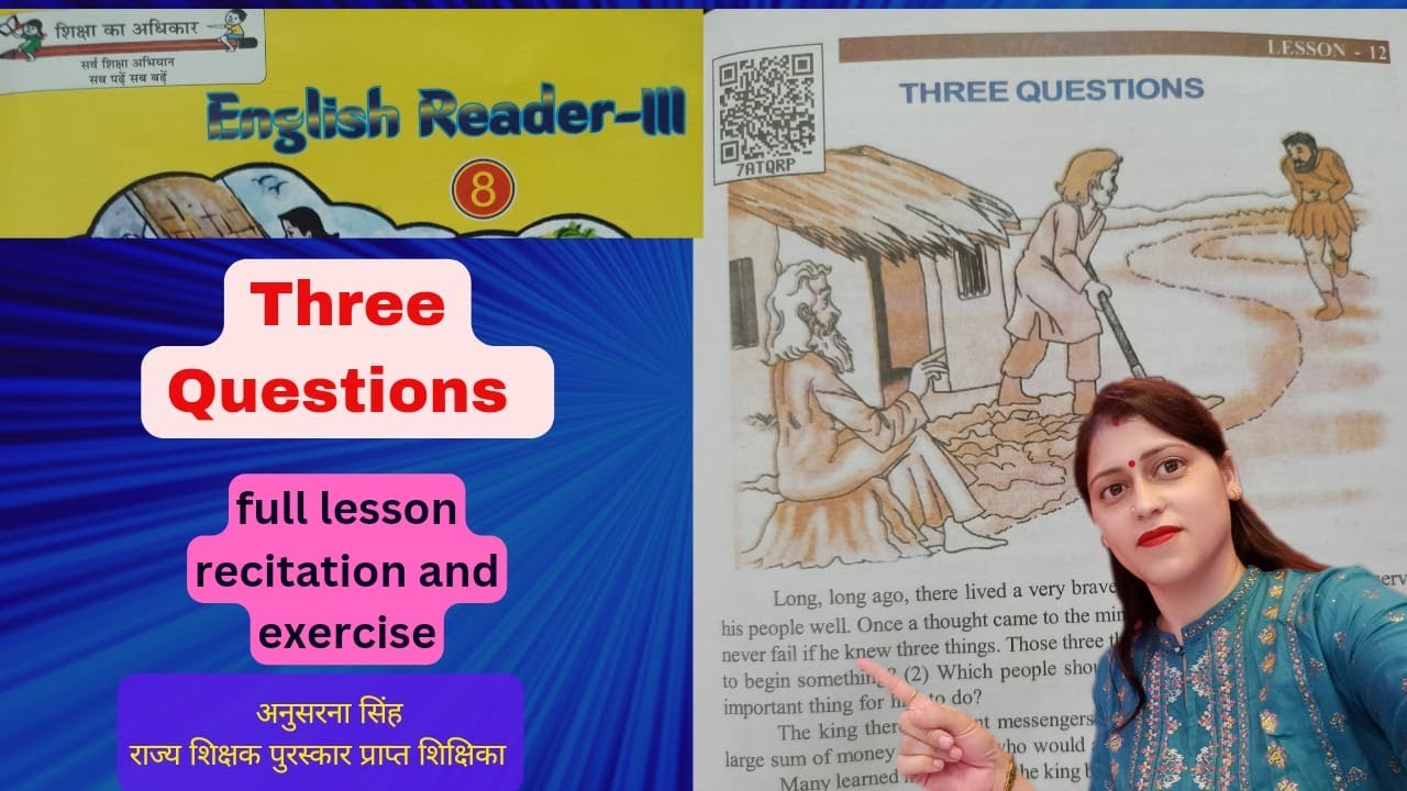 Class 8 English Lesson 12 Three Questions, #Three_Questions , English ...