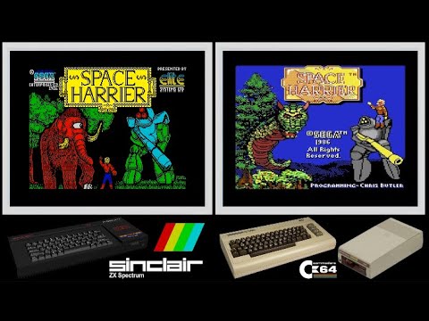 ZX Spectrum vs C64 : SPACE HARRIER (Side by side comparison) - YouTube