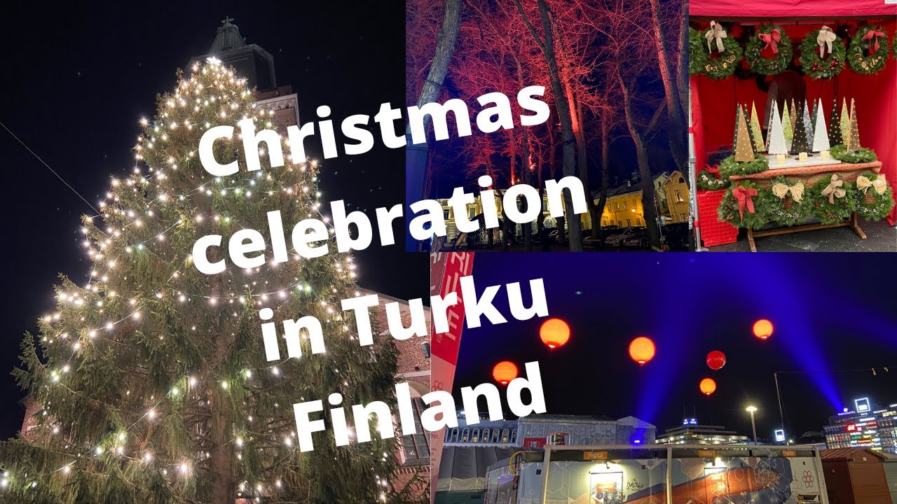Christmas celebration in Turku ,Finland/Open christmas market shops ...