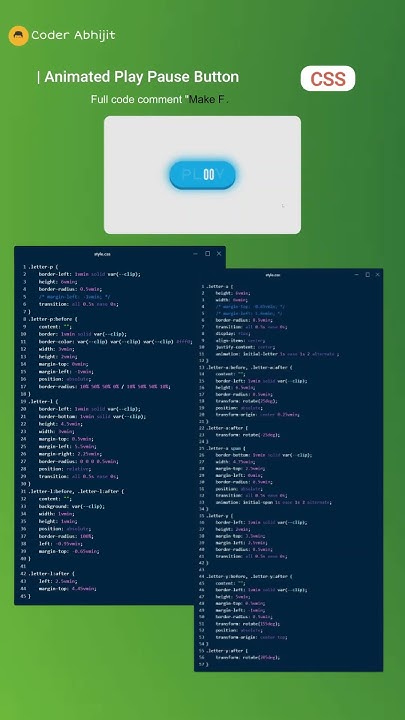 CSS Animated Play Pause Button #shots #shortvideo #html #css - YouTube