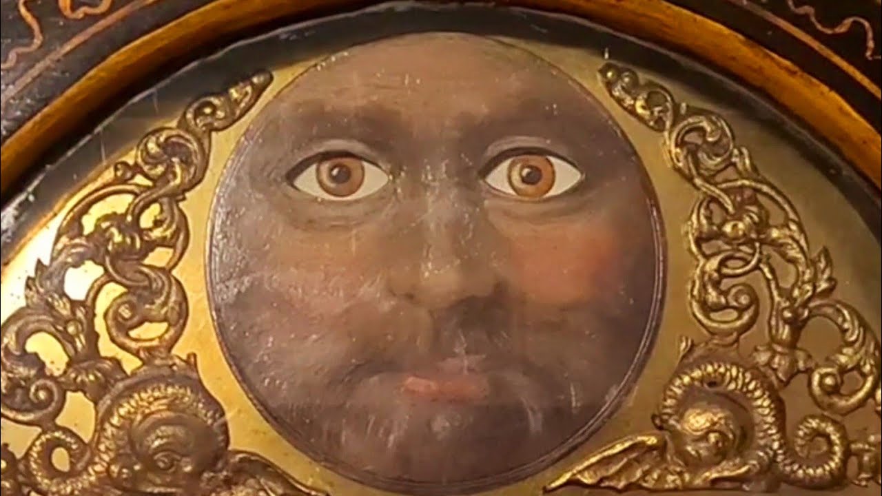 THE CREEPY CLOCK THAT WATCHS YOU (1740) #Creepy #Eyes #Beard #Antique # ...