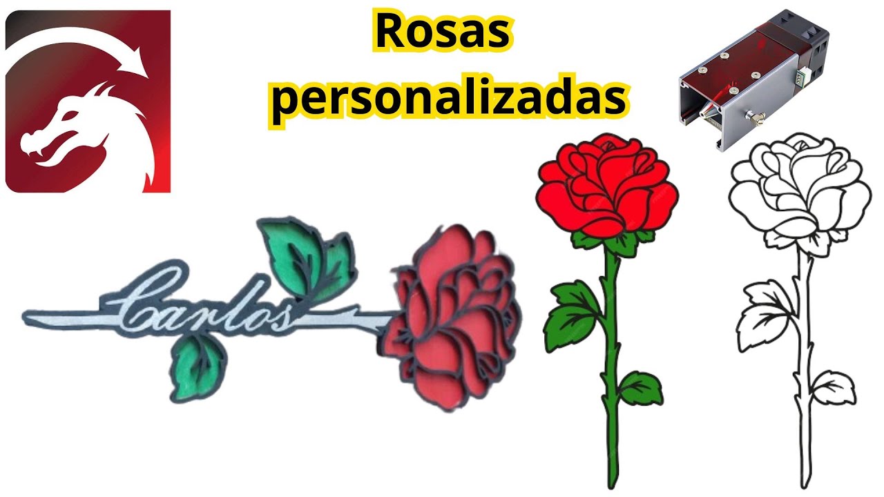 Como hacer ROSA AMOR Y AMISTAD personalizadas LIGHTBURN corte y grabado ...
