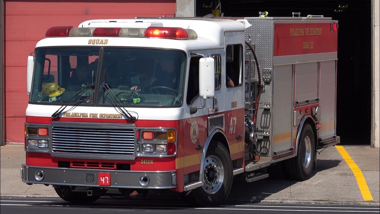 SPARE Philadelphia Fire Department Squad 47 Responding EQ - YouTube