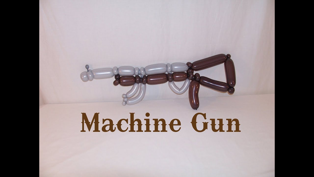 Learn how to make a balloon animal Machine Gun using balloon twisting ...