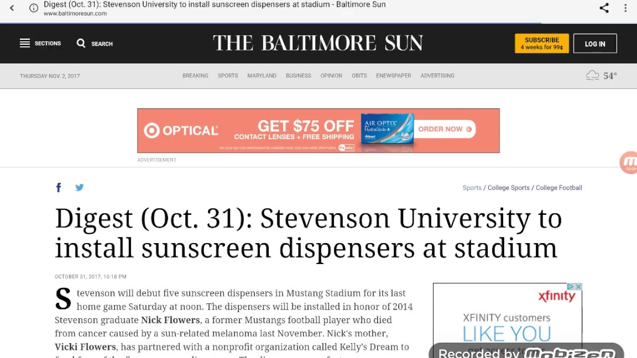 Stevenson University Install Sunscreen Dispensers At Their Stadium ...