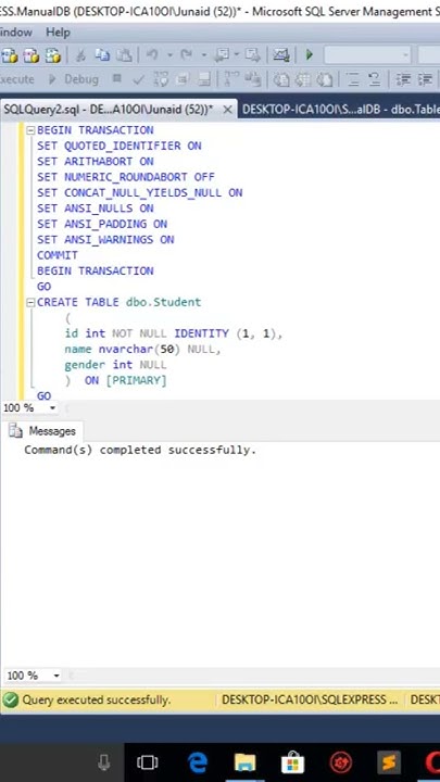 Create Table in SQL Server - YouTube