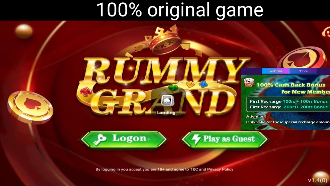 RUMMY GRAND 100%Cash Back 100+100 200+200 2000+2000 First Recharge - YouTube